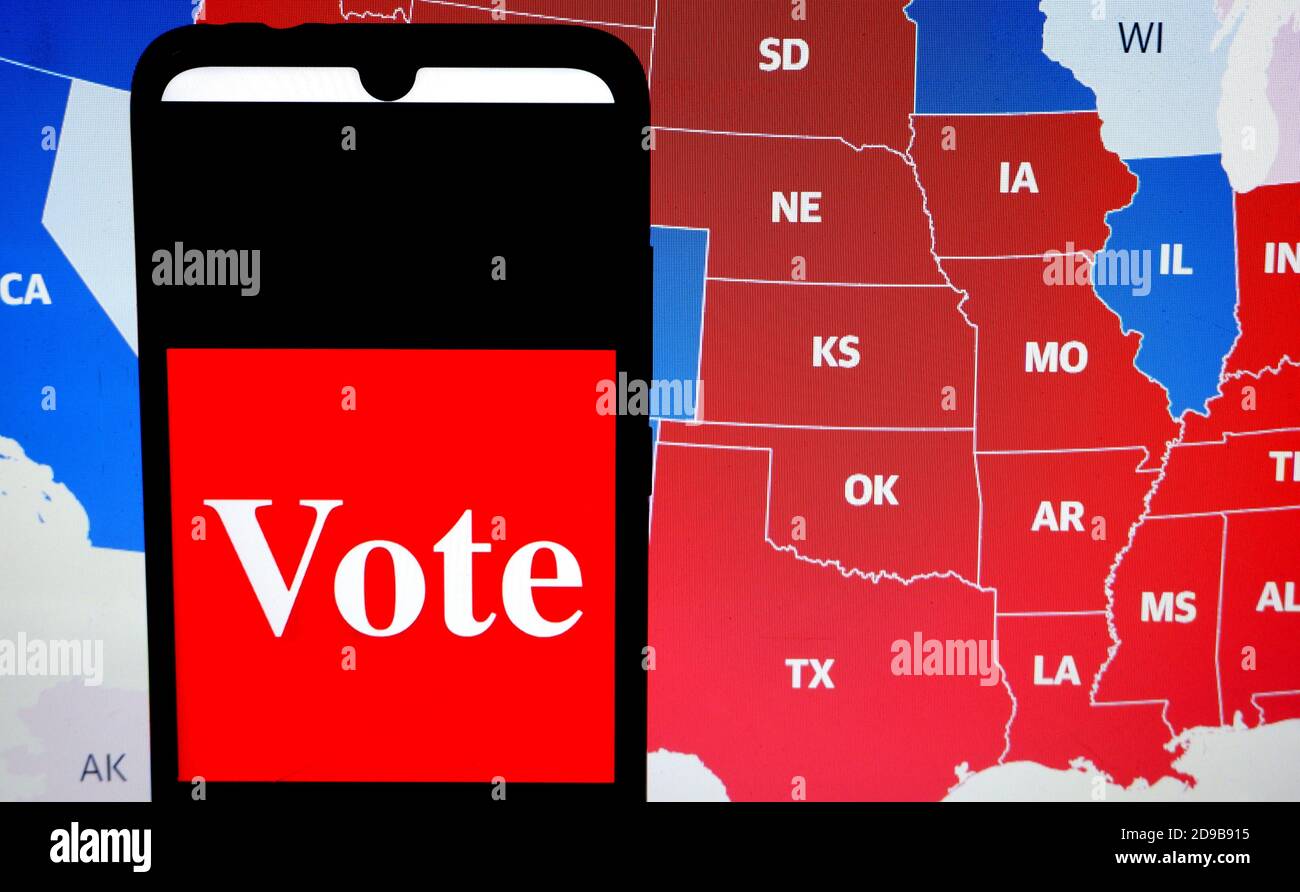In this Photo illustration "Vote" is seen displayed on a smartphone ...