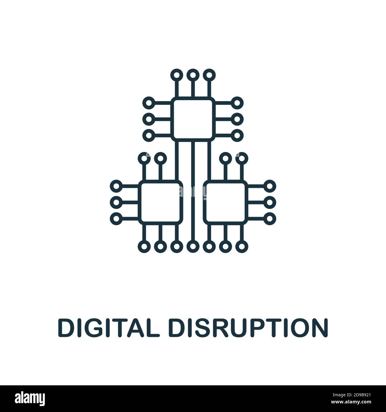 Digital Disruption line icon. Outline Digital Disruption icon element ...