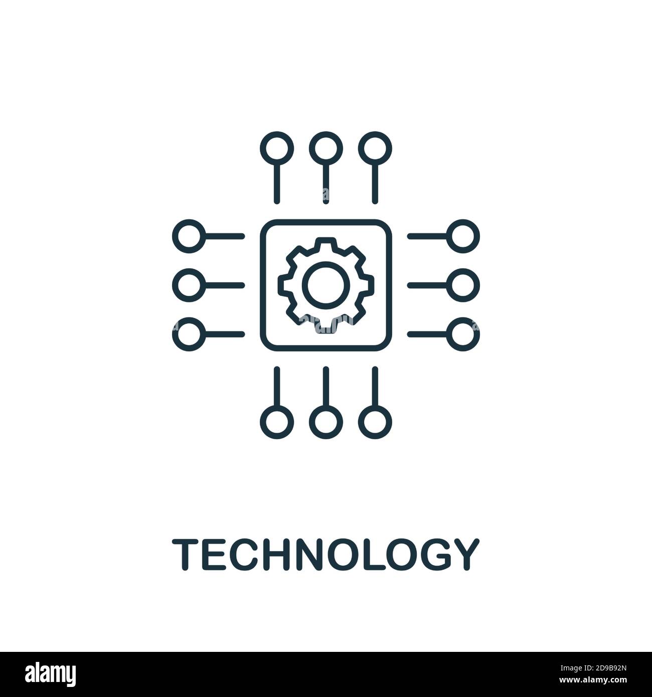 Technology line icon. Simple element from digital disruption collection ...