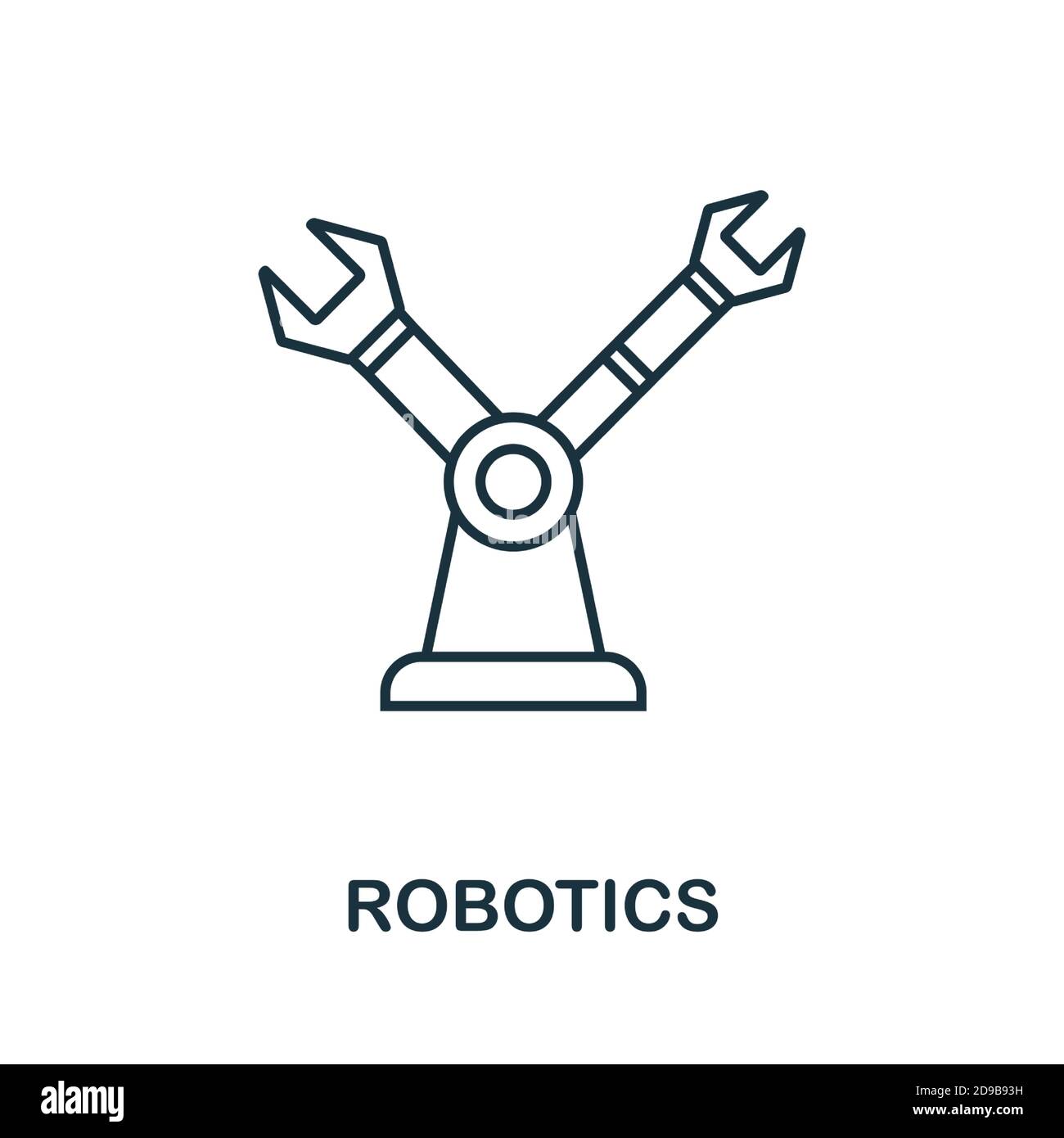 Robotics line icon. Simple element from digital disruption collection ...