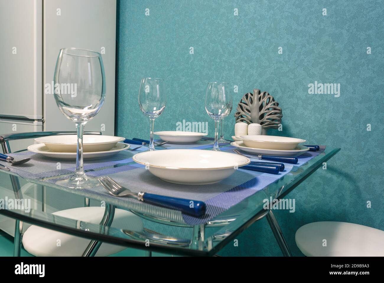 guest table in Interior of the modern luxure kitchen in studio ...