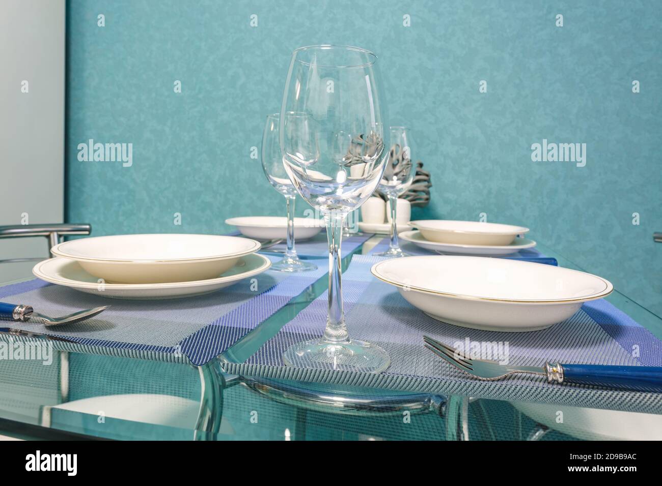 guest table in Interior of the modern luxure kitchen in studio ...