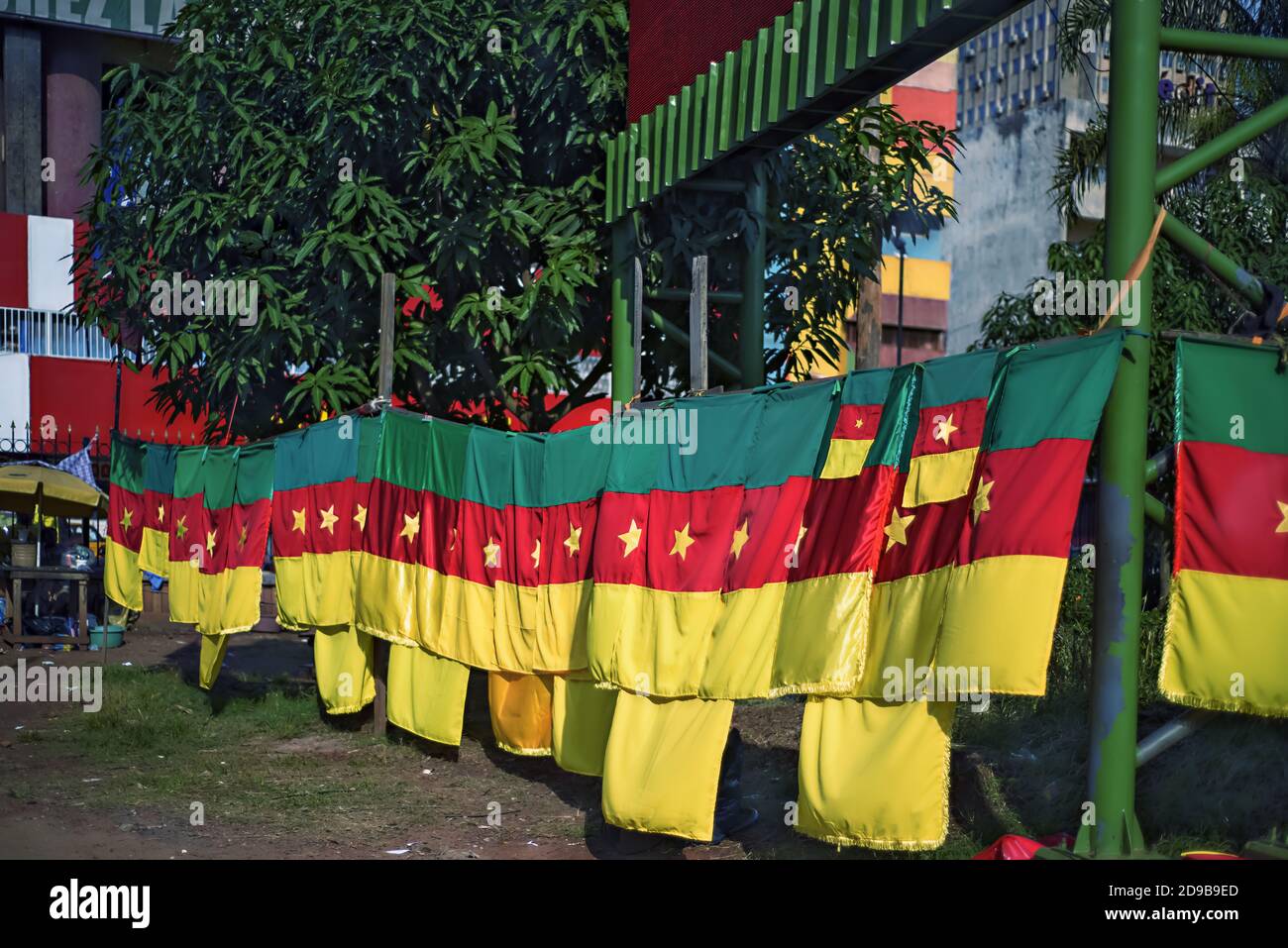 Colorful Cameroonian Flags in the Yaounde Stock Photo - Alamy