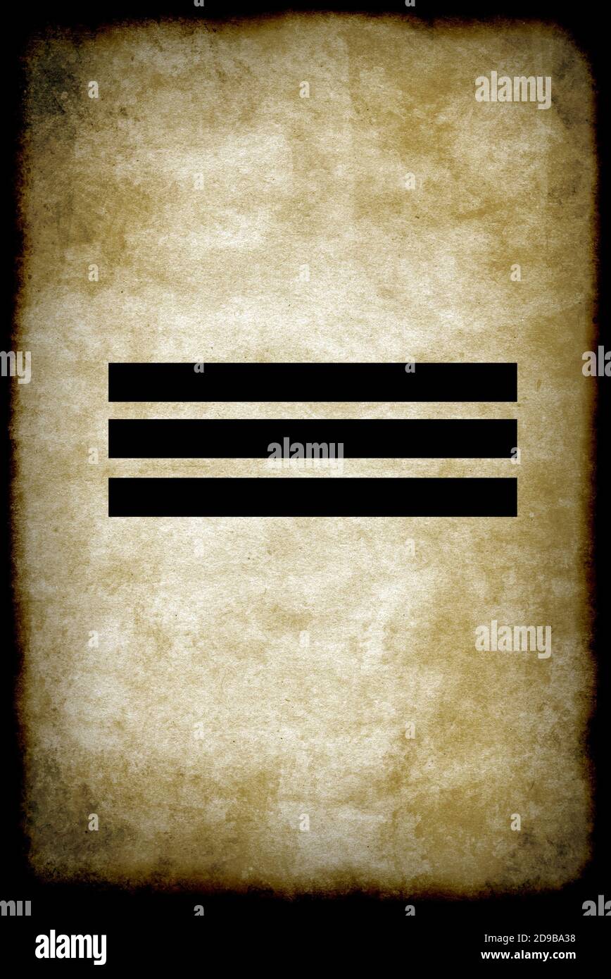 grunge card with the Chinese Iching trigram symbol of Heaven Stock ...