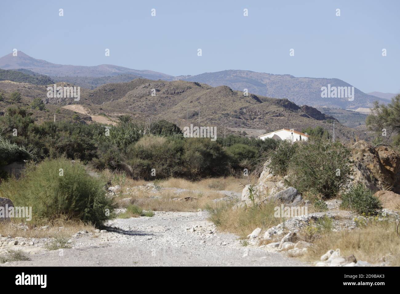 Hiking in the dry river of the Almanzora river Stock Photo - Alamy