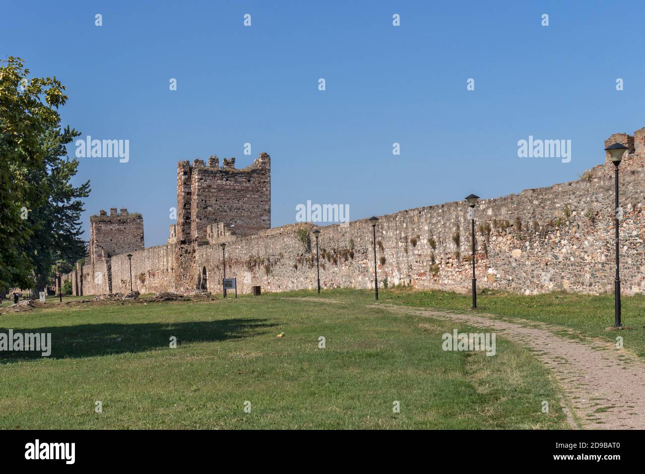 SMEDEREVO, SERBIA - AUGUST 12, 2019: Ruins of Fortress at the coast of ...