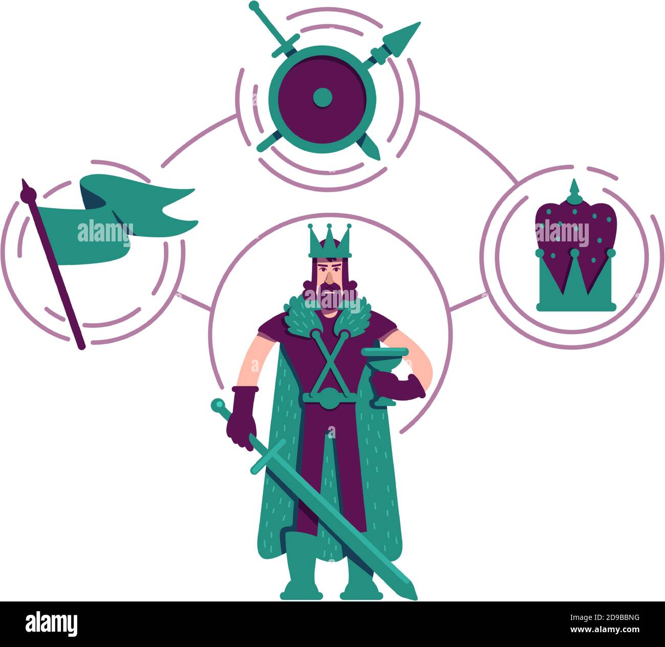 Ruler archetype flat concept vector illustration Stock Vector Image ...