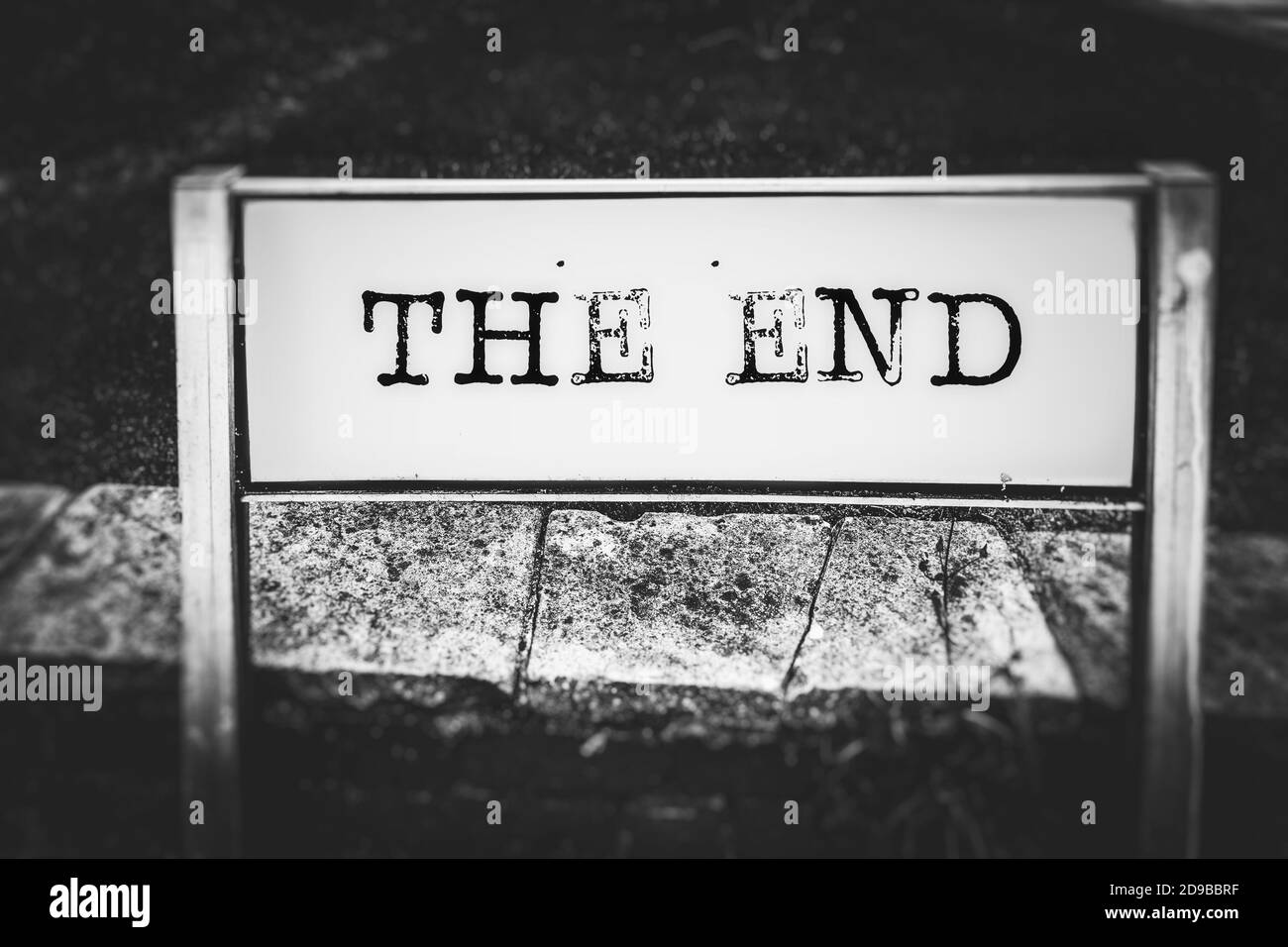 The End Sign Black And White