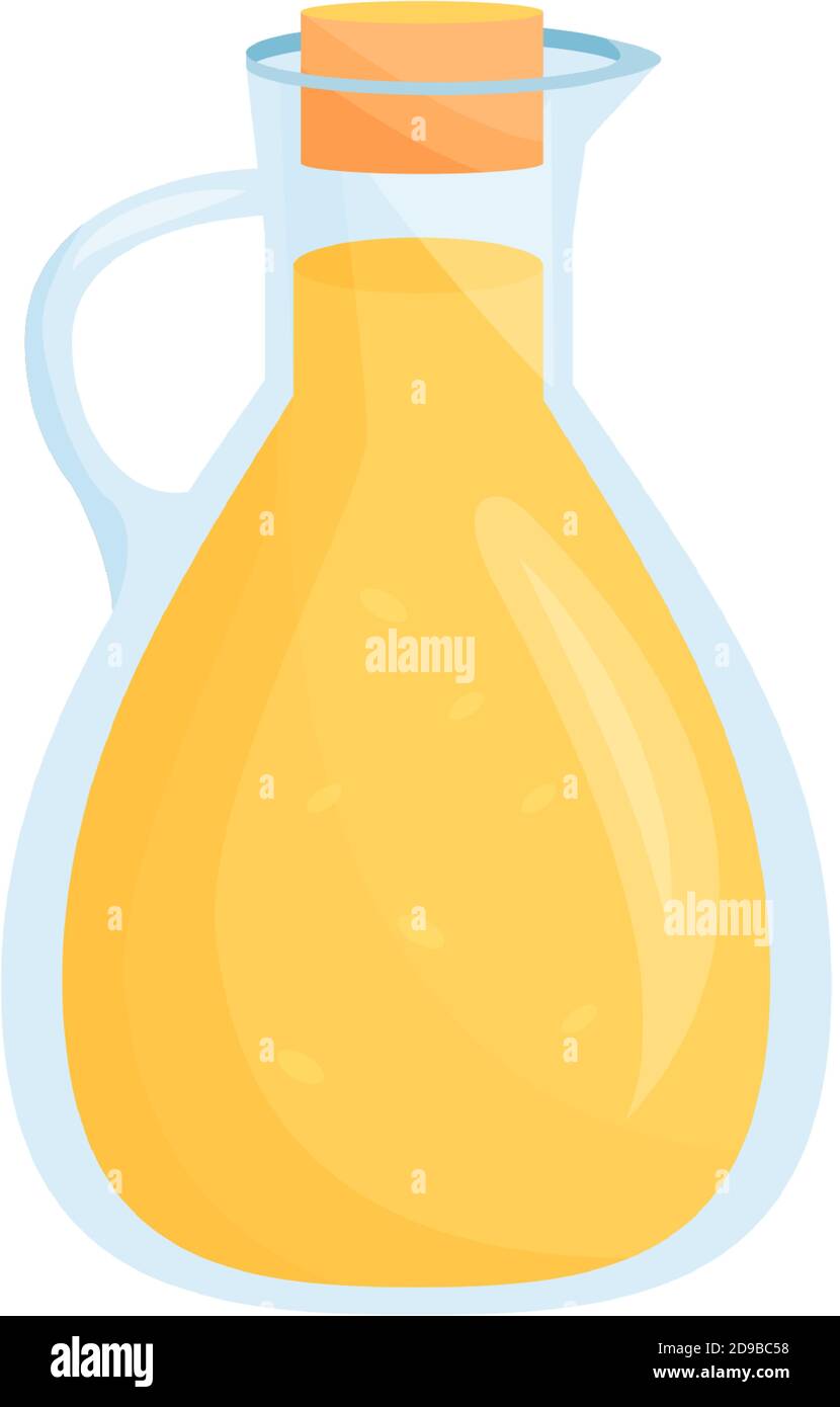 Vegetable oil in glass pitcher cartoon vector illustration Stock Vector ...