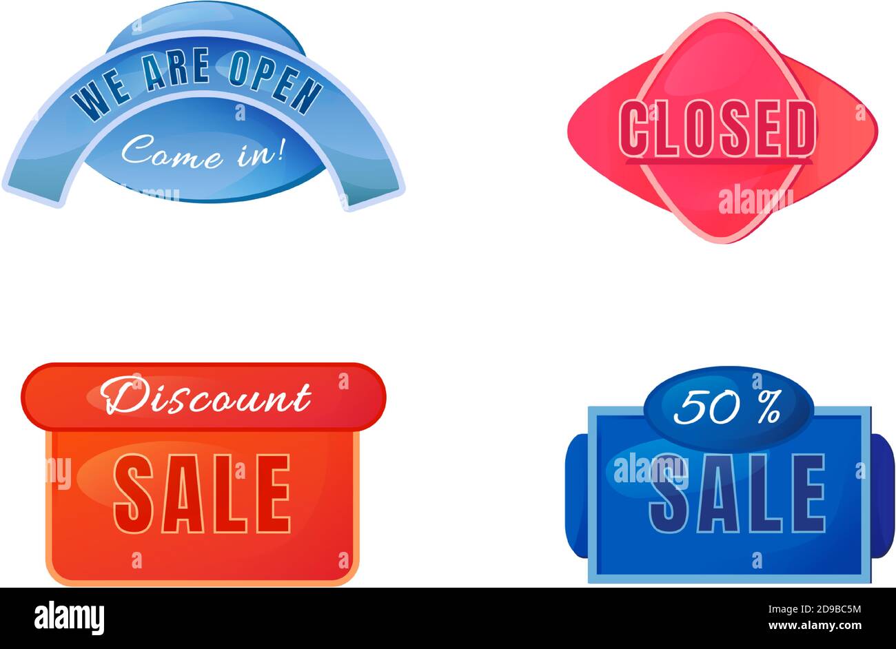 Marketing vector board sign illustrations set Stock Vector Image & Art ...