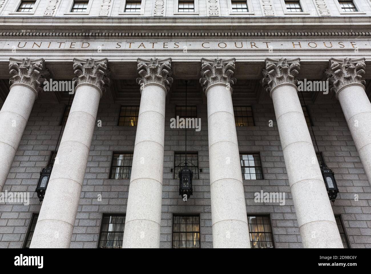 United States Court House. Courthouse facade with columns, lower ...