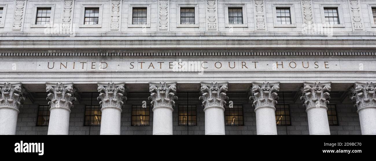 United States Court House. Courthouse facade with columns, lower ...
