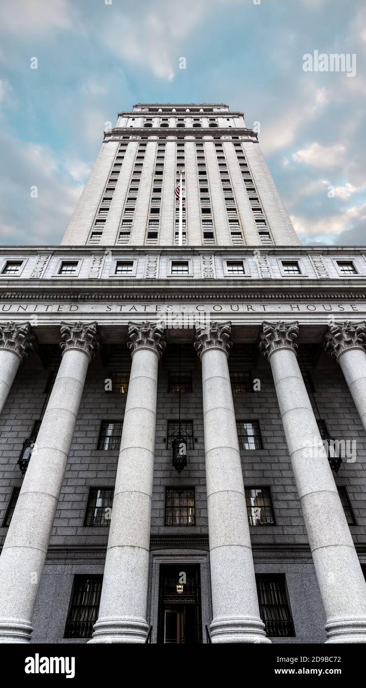 United States Court House. Courthouse facade with columns, lower ...