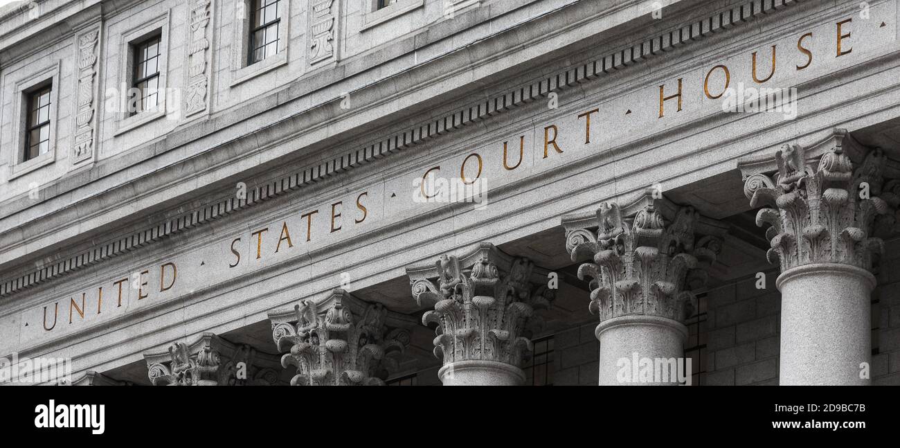 United States Court House. Courthouse facade with columns, lower ...