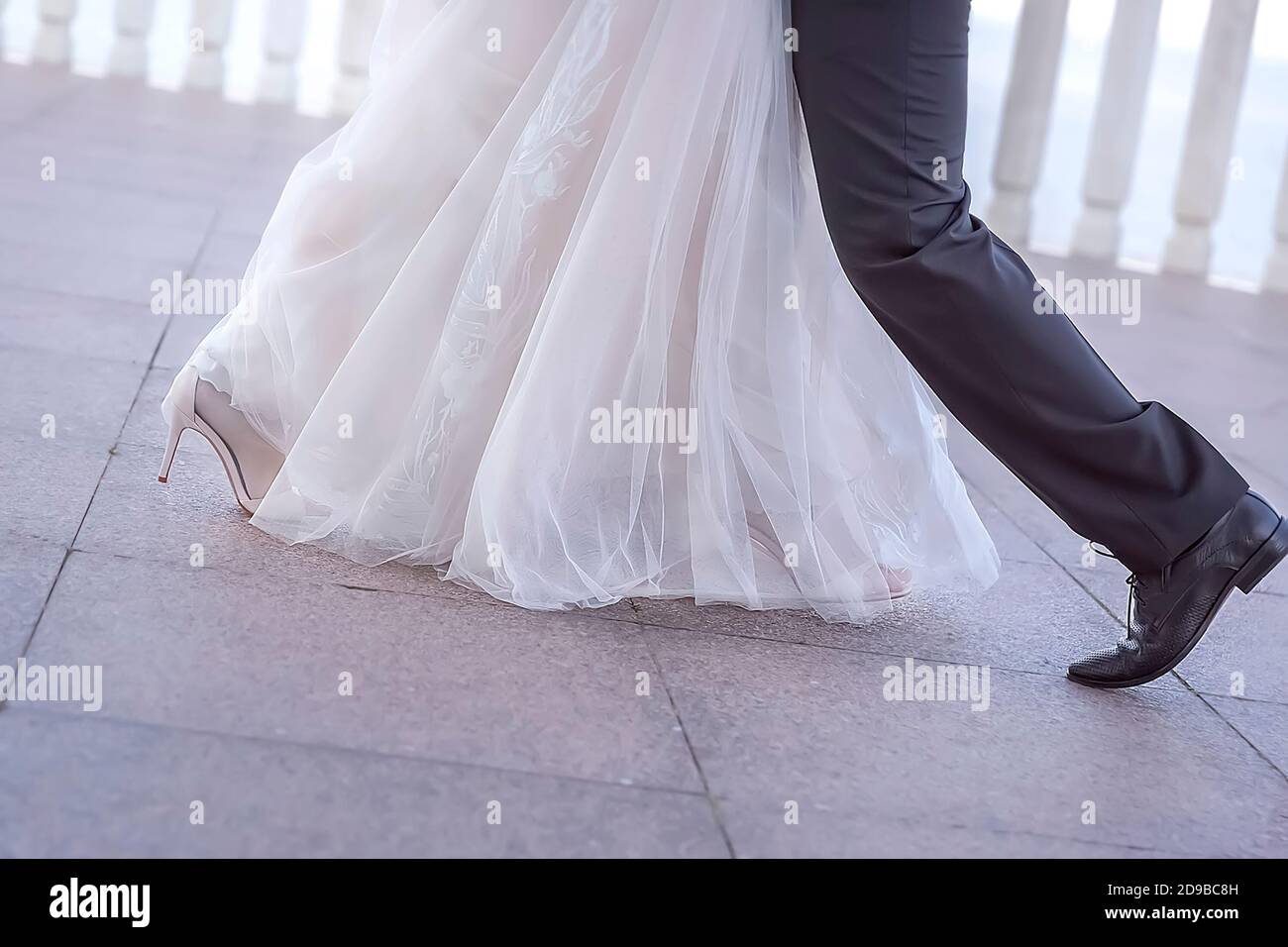 A couple of the bride and groom dance a wedding dance. Dance of the ...