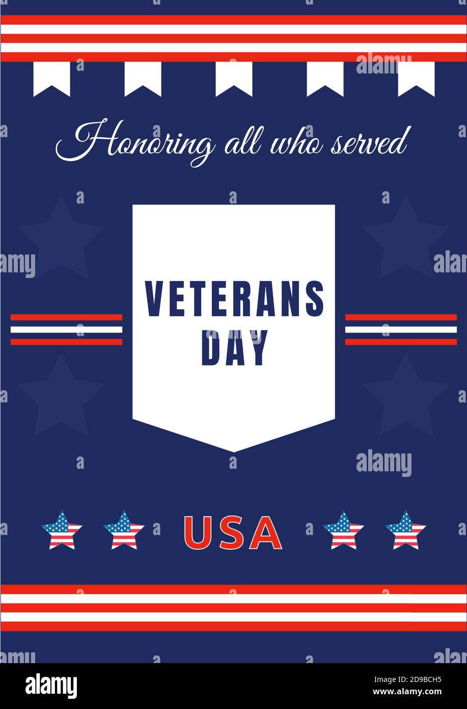 American Veterans Day poster flat vector template Stock Vector Image ...