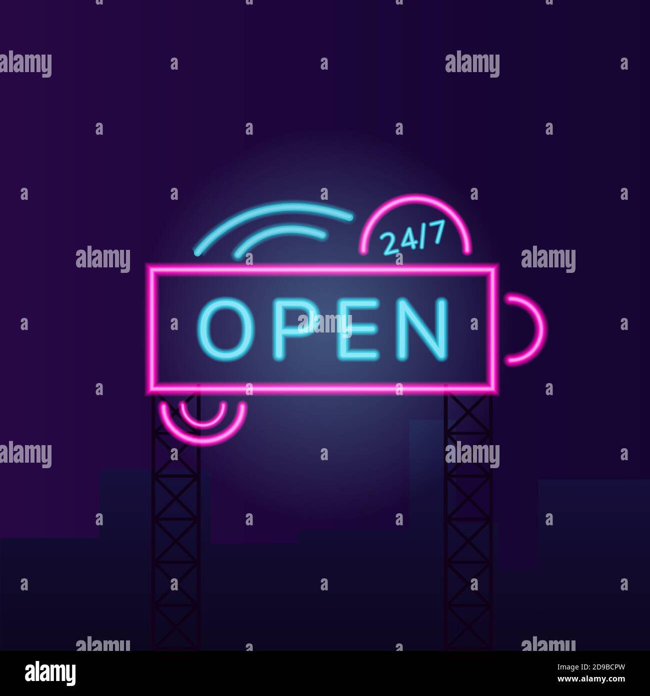 Convenience store vector neon light board sign illustration Stock ...
