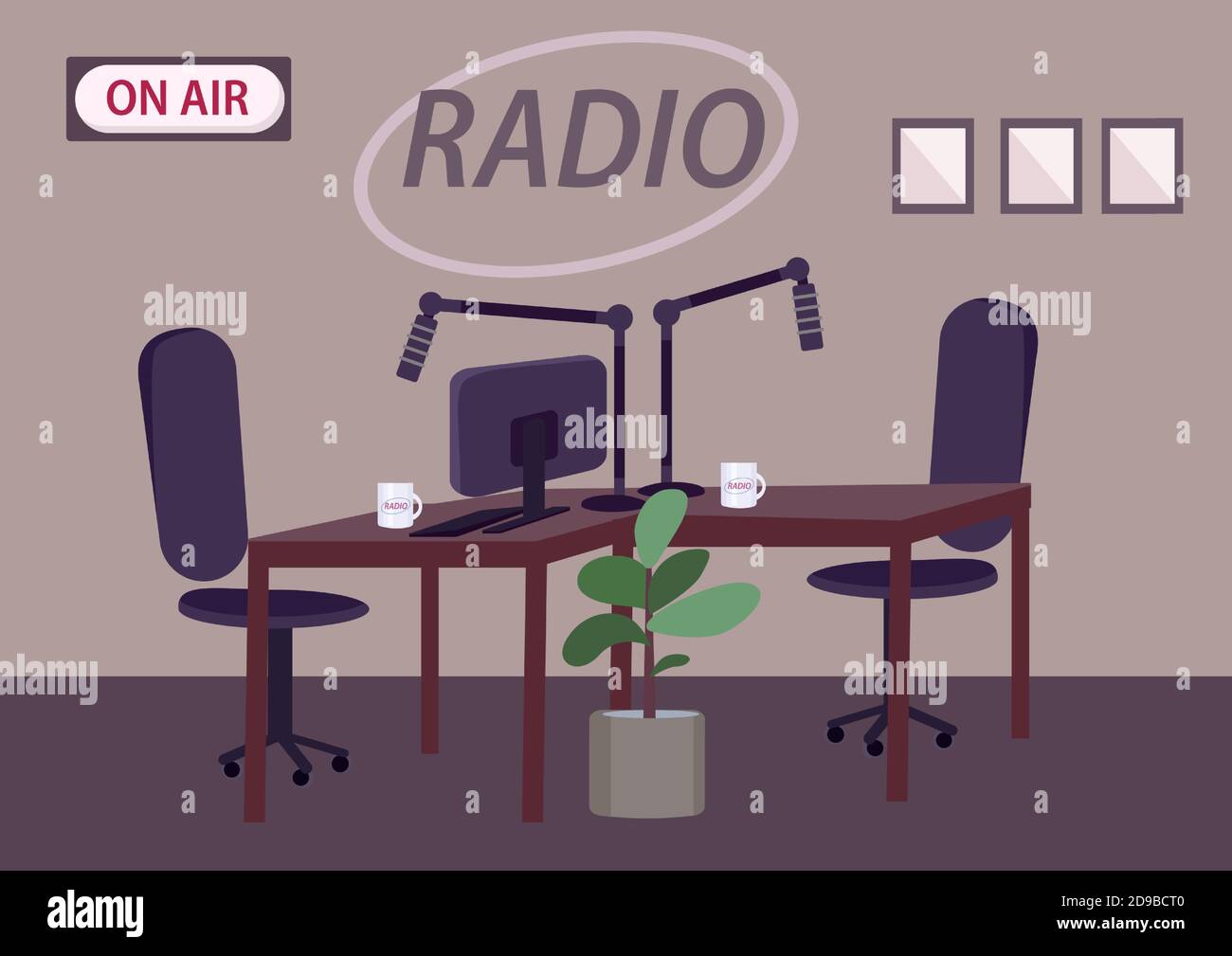 Radio studio empty Stock Vector Images - Alamy