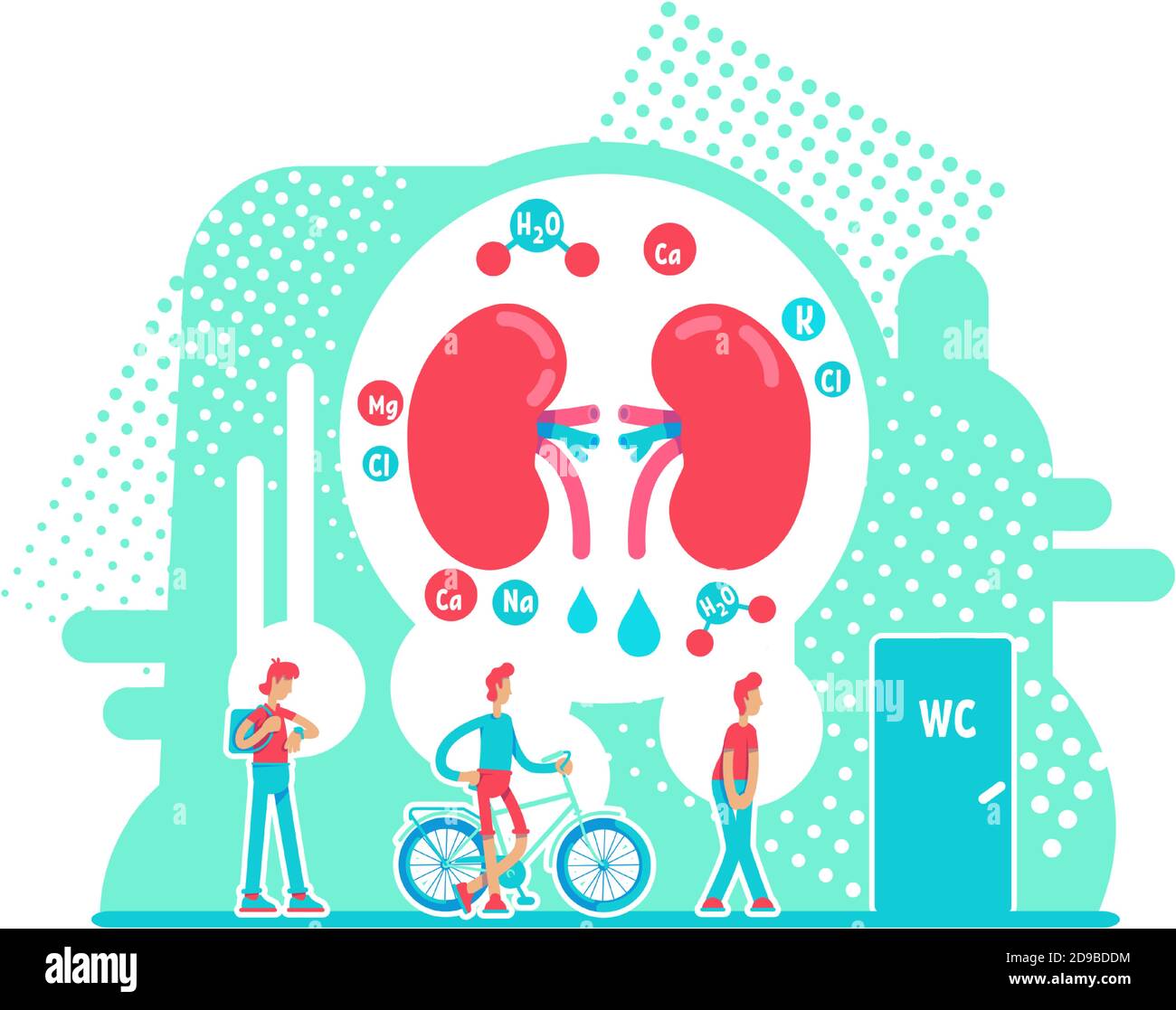 Frequent urination flat concept vector illustration Stock Vector Image ...