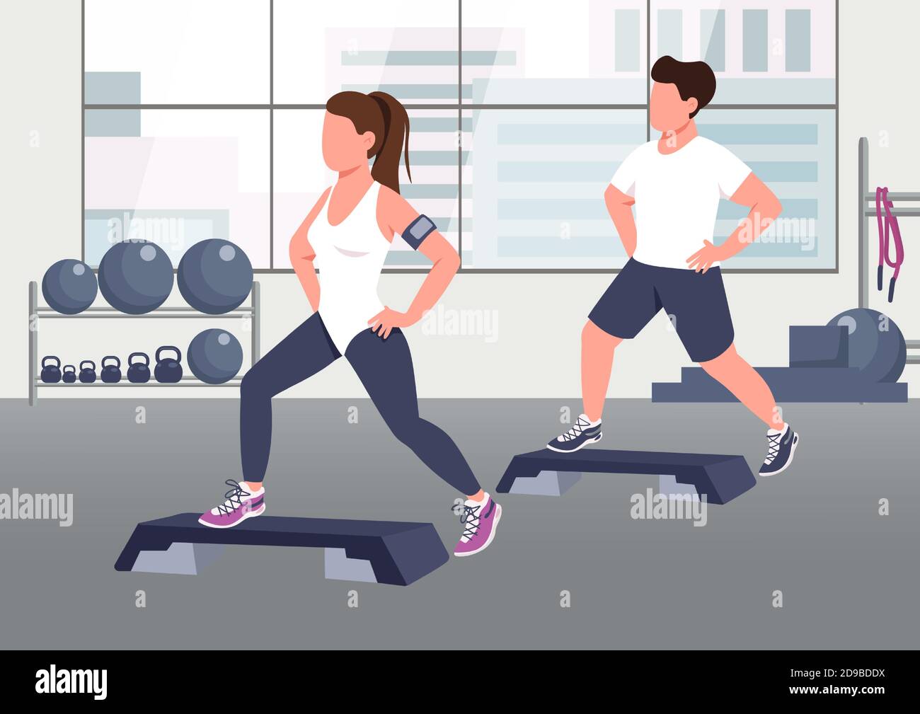 Step up exercise gym Stock Vector Images - Alamy