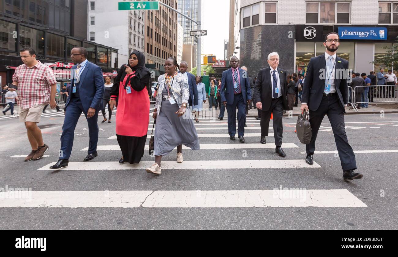NEW YORK, USA - Sep 20, 2016: New York and New Yorkers. Manhattan ...
