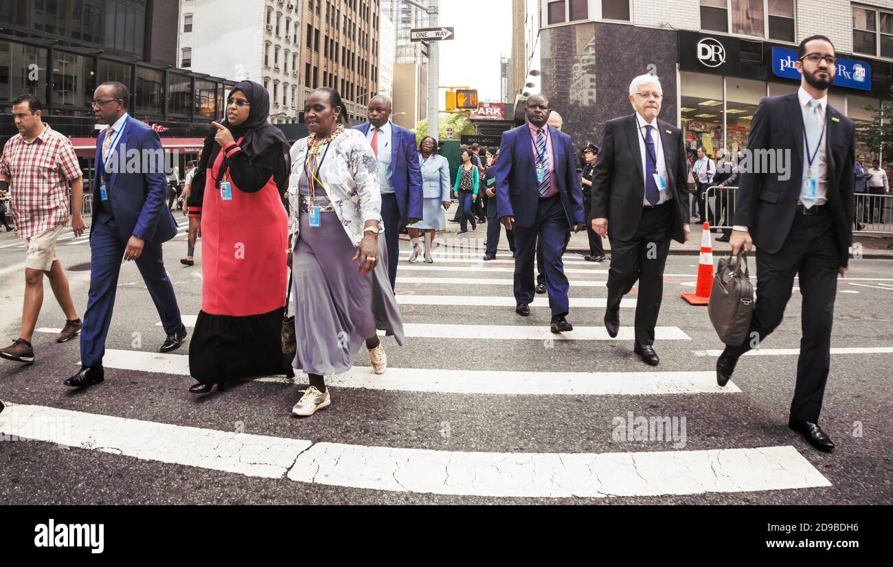 NEW YORK, USA - Sep 20, 2016: New York and New Yorkers. Manhattan ...