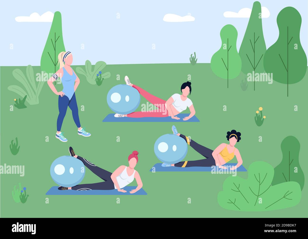 Outdoor exercise class Stock Vector Images - Alamy