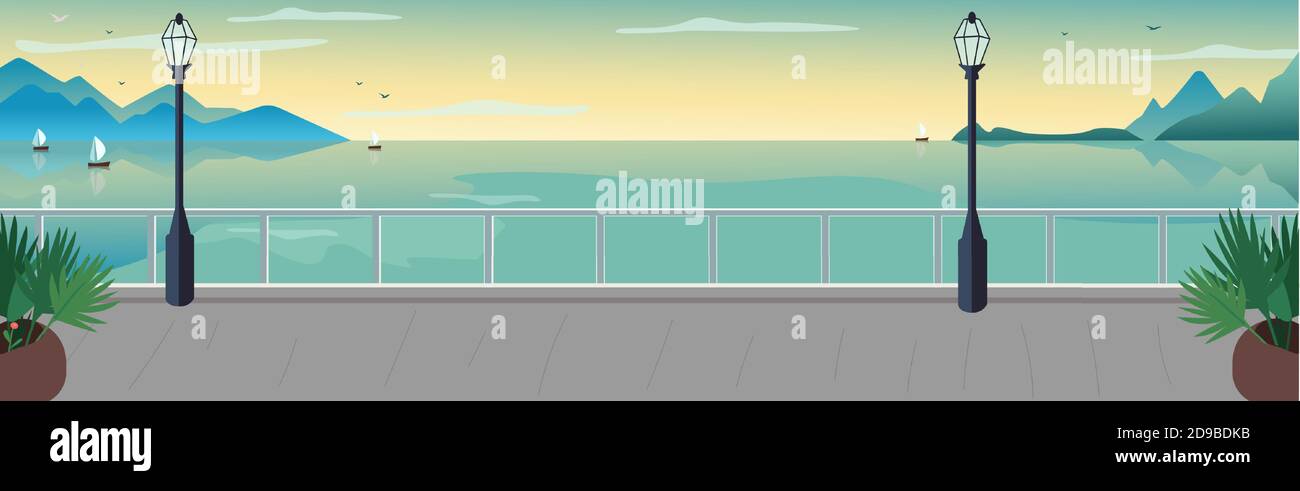 Seaside resort street flat color vector illustration Stock Vector Image ... Seaside resort street flat color vector illustration Stock Vector Image ...