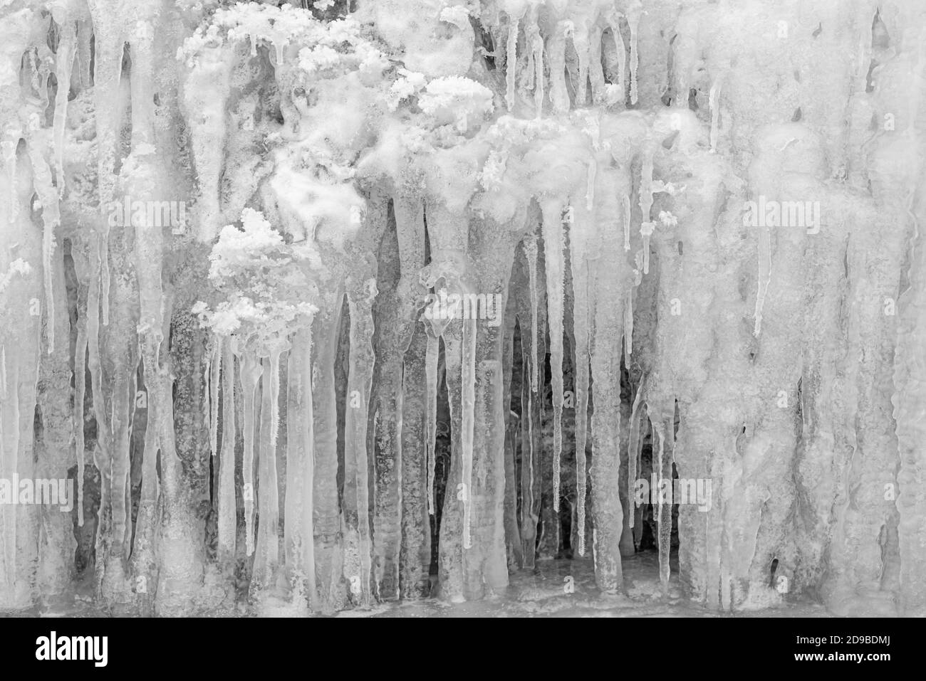 A frozen body of water or river. Frozen waterfall close up Stock Photo ...