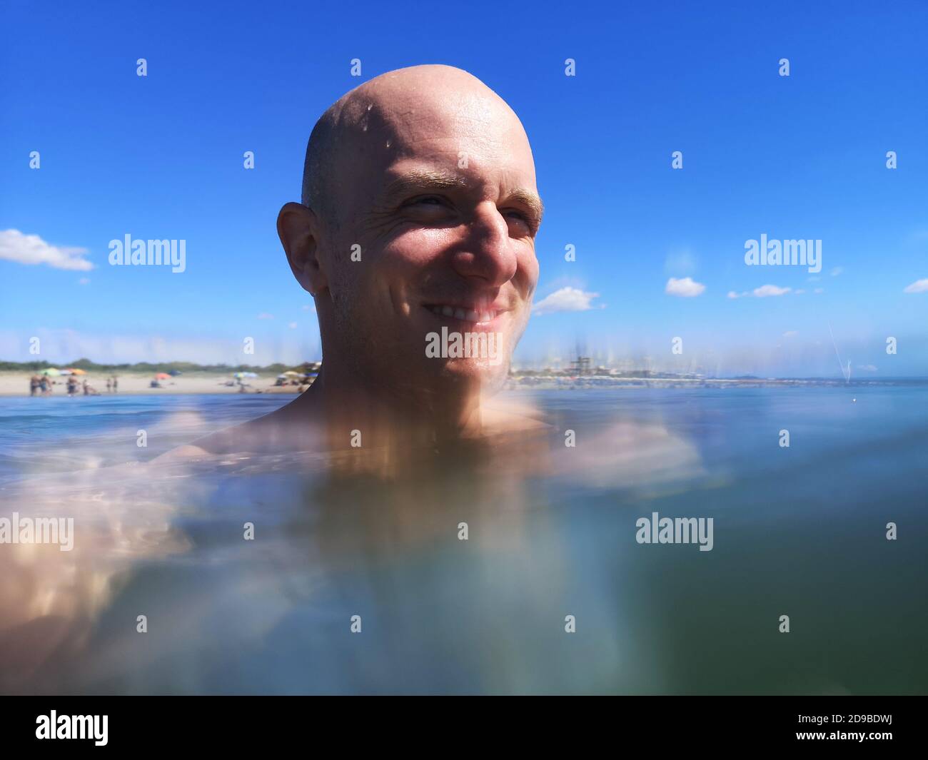 Man bald head swimming hi-res stock photography and images - Alamy