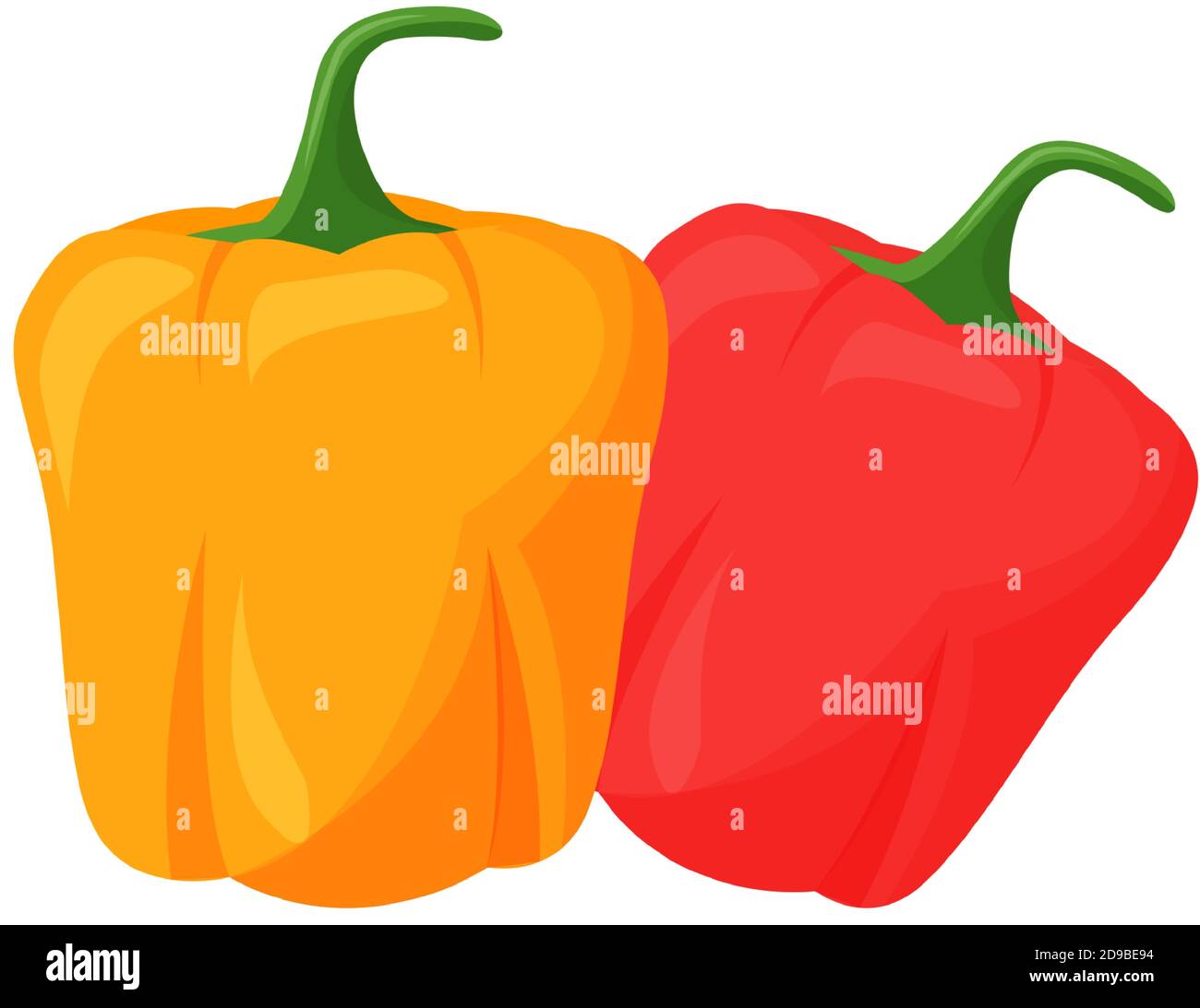 Two bell peppers cartoon vector illustration Stock Vector Image & Art ...