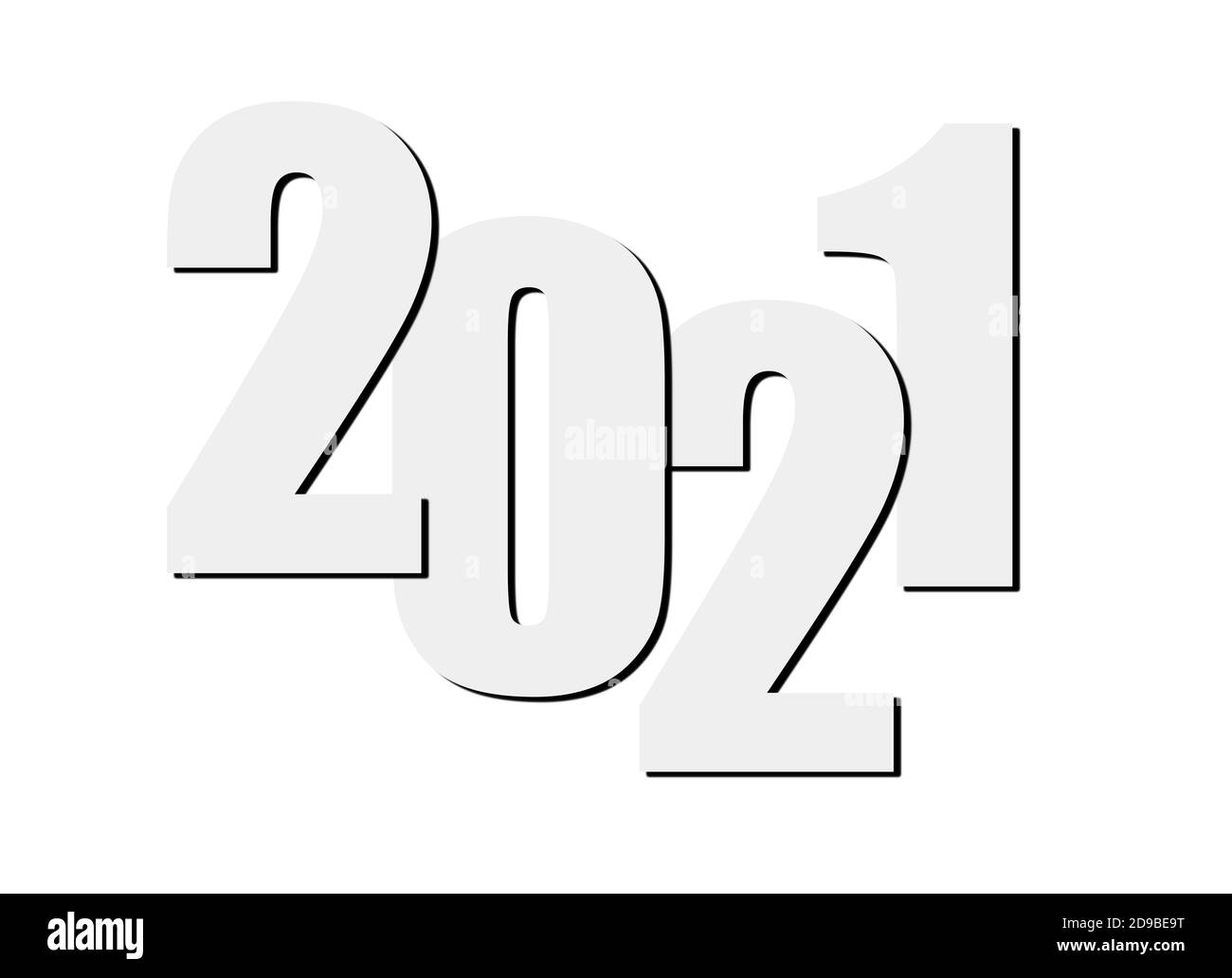 2021 Happy New Year background. 2021 Number on white background Stock ...