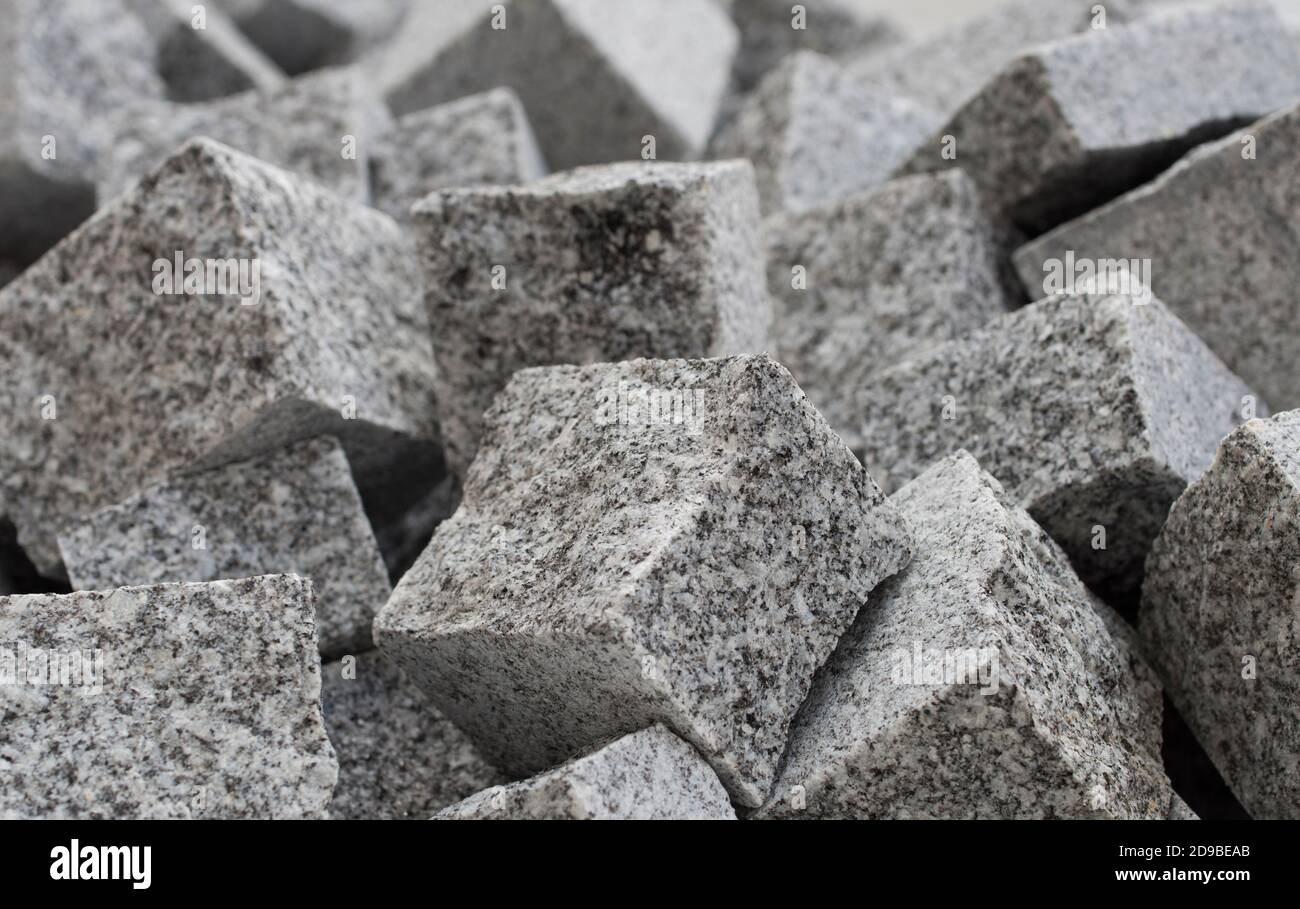 cobblestones as pavement for the street, natural building material for ...