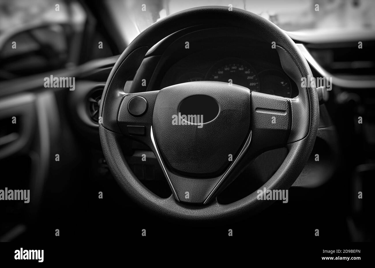 View from car window Black and White Stock Photos & Images - Alamy