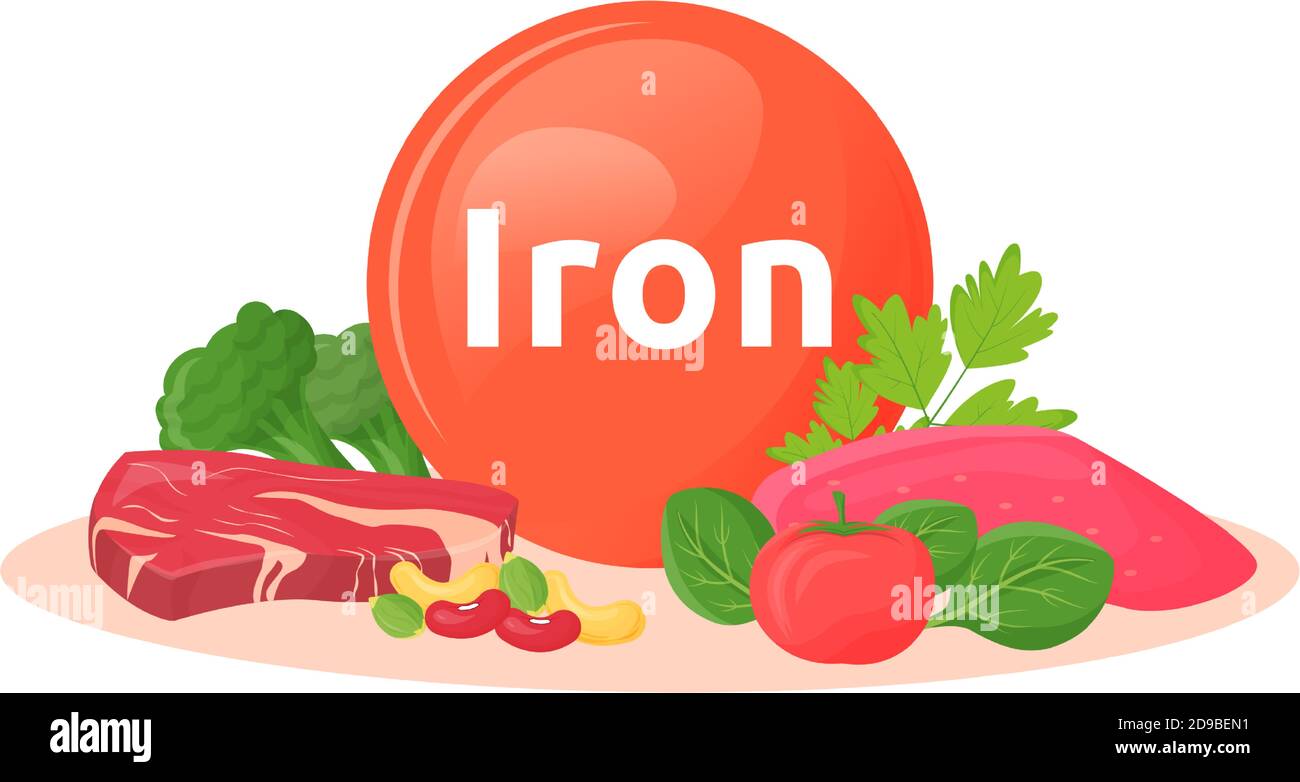Products containing iron cartoon vector illustration Stock Vector Image ...