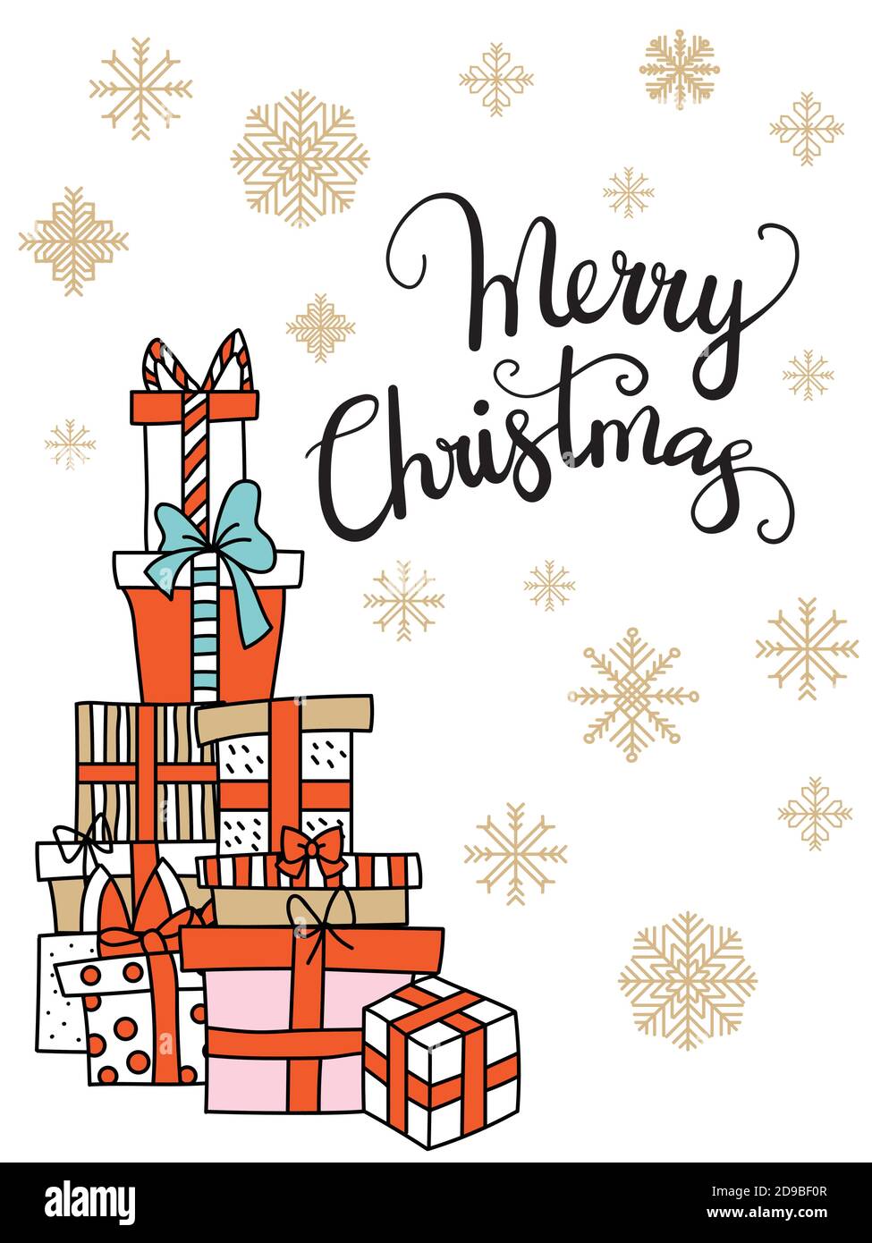 Merry christmas lettering cheerful Cut Out Stock Images & Pictures - Alamy