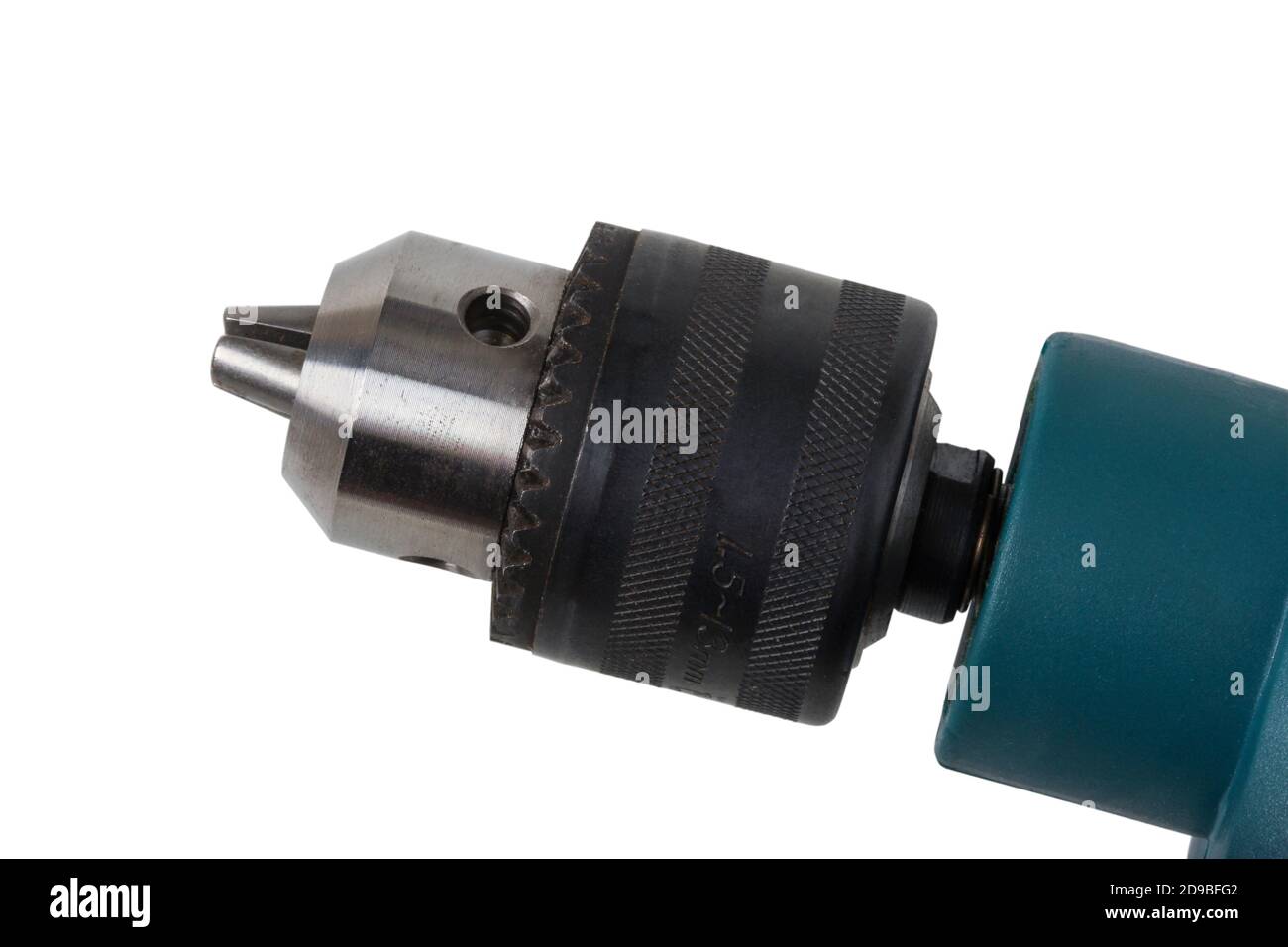 Electric drill chuck close up isolated on white background Stock Photo ...