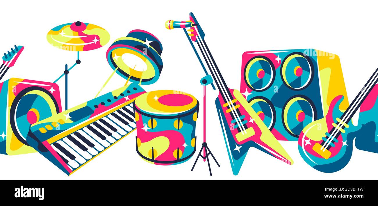 Pattern with musical instruments Stock Vector Image & Art - Alamy
