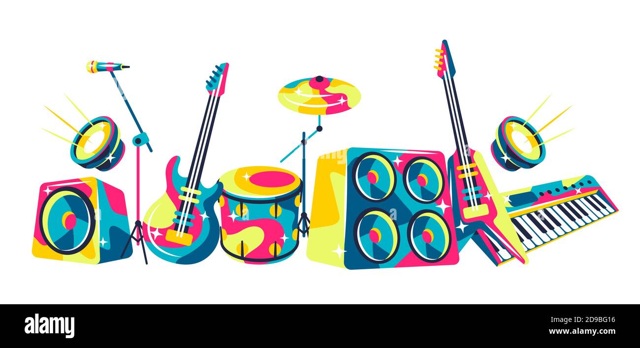 Background with musical instruments Stock Vector Image & Art - Alamy