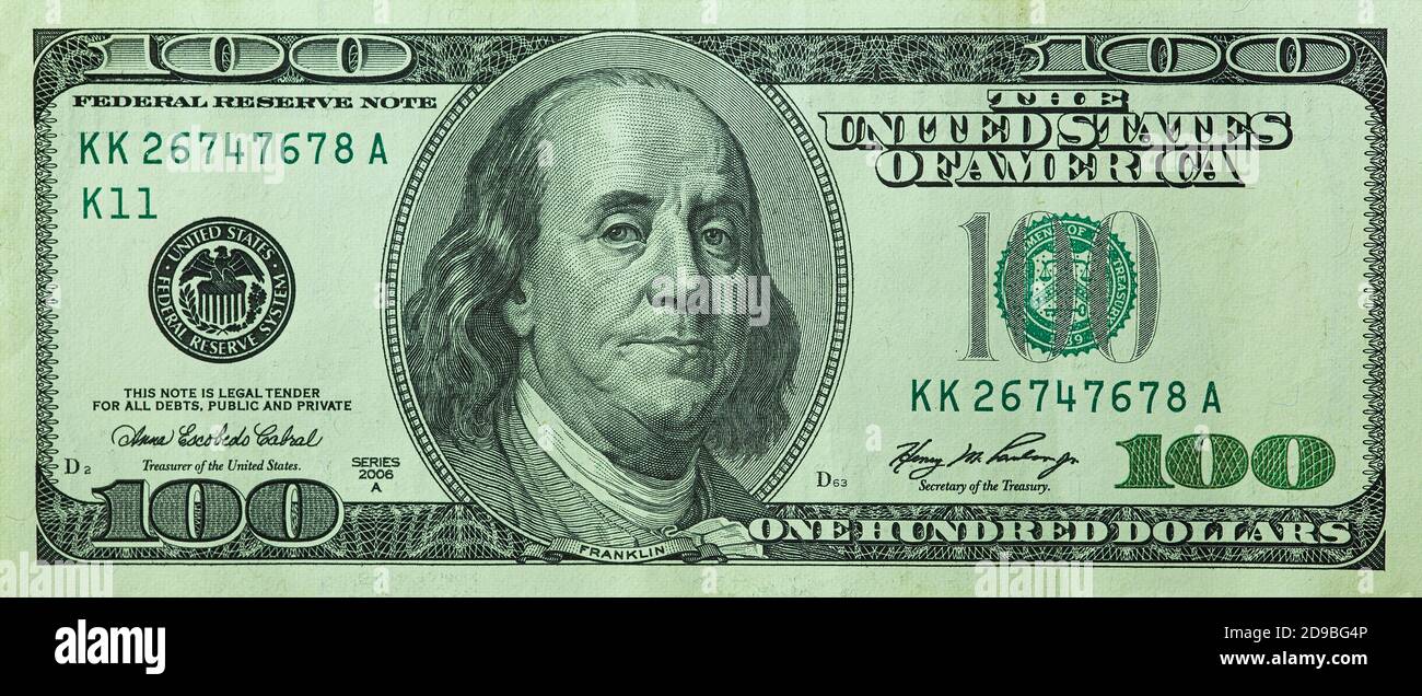 Old hundred dollar bill hi-res stock photography and images - Alamy