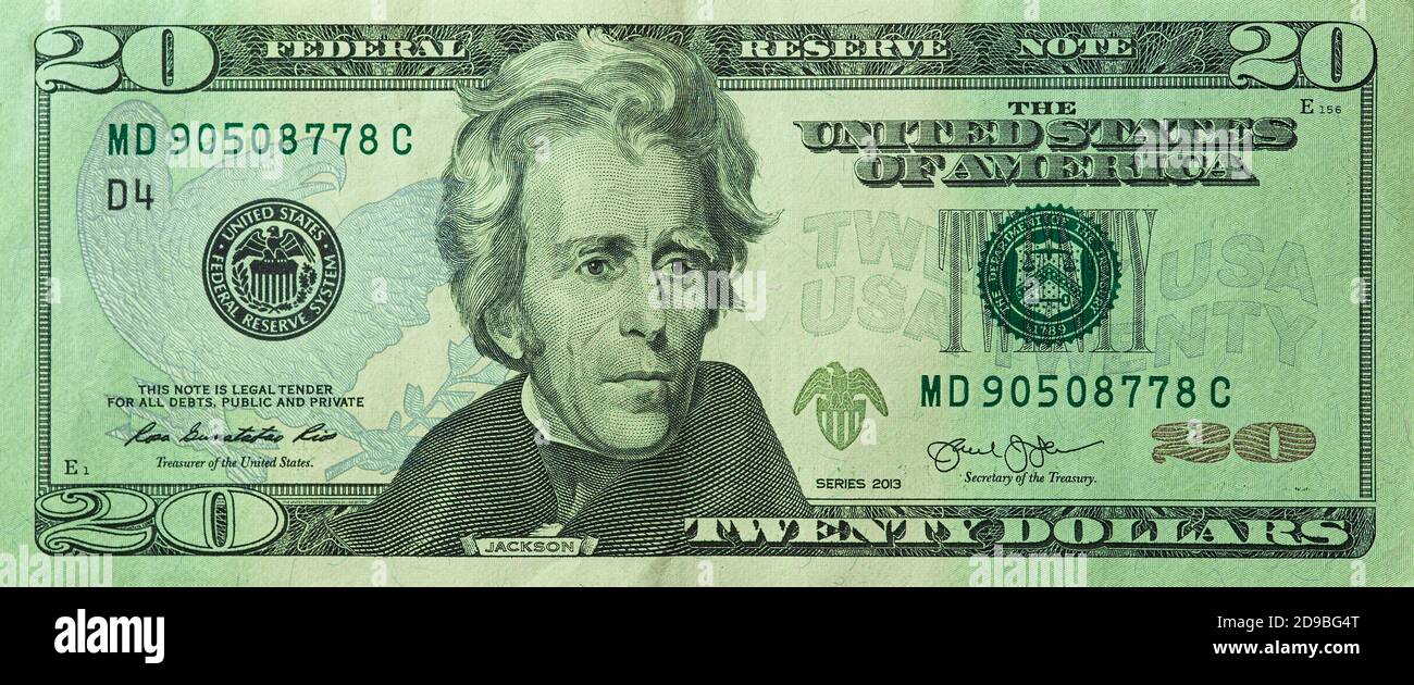 Front Side 20 Dollar Bill High Resolution Stock Photography and Images ...