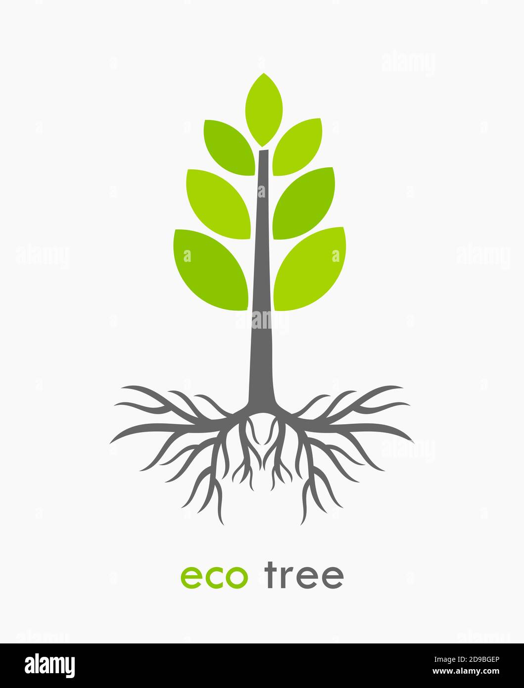 Eco tree with roots. Vector illustration Stock Vector Image & Art - Alamy