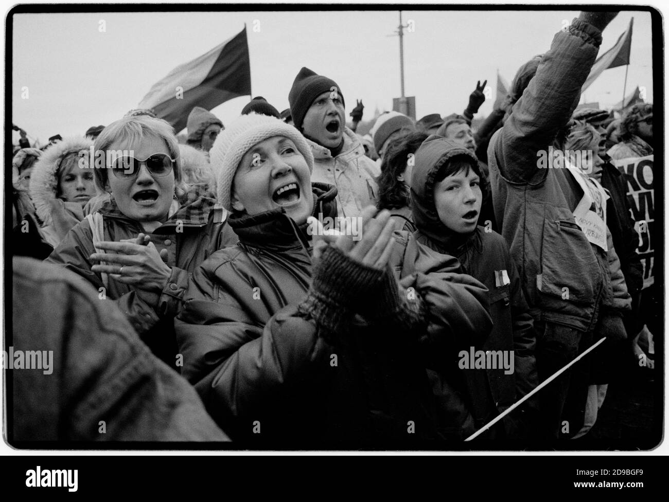 Demonstration of the communist party Black and White Stock Photos ...