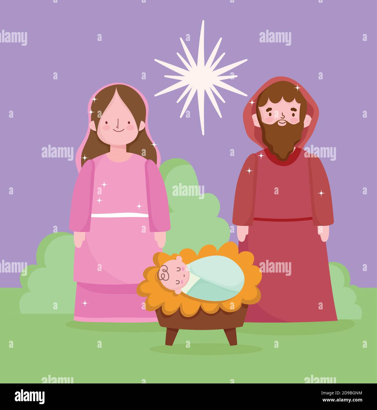 Jesus god joseph mary cartoon hi-res stock photography and images - Alamy