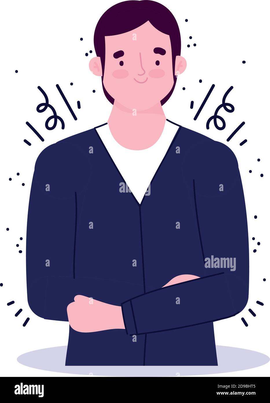 businessman portrait cartoon employee character icon vector ...