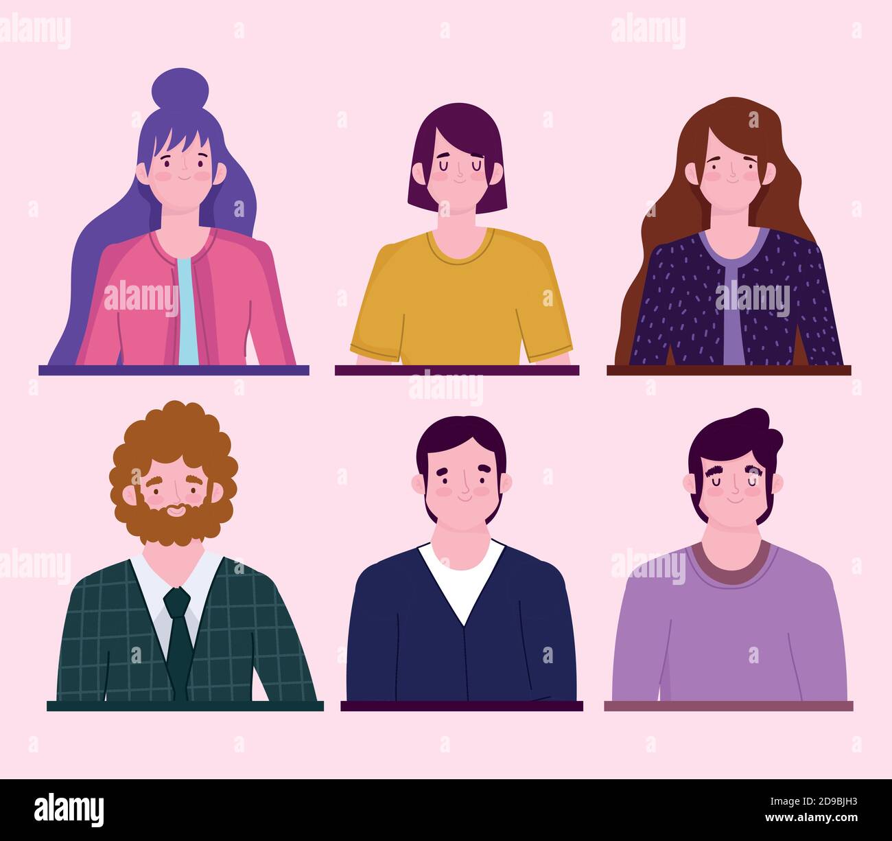 business people employees portrait cartoon character vector ...