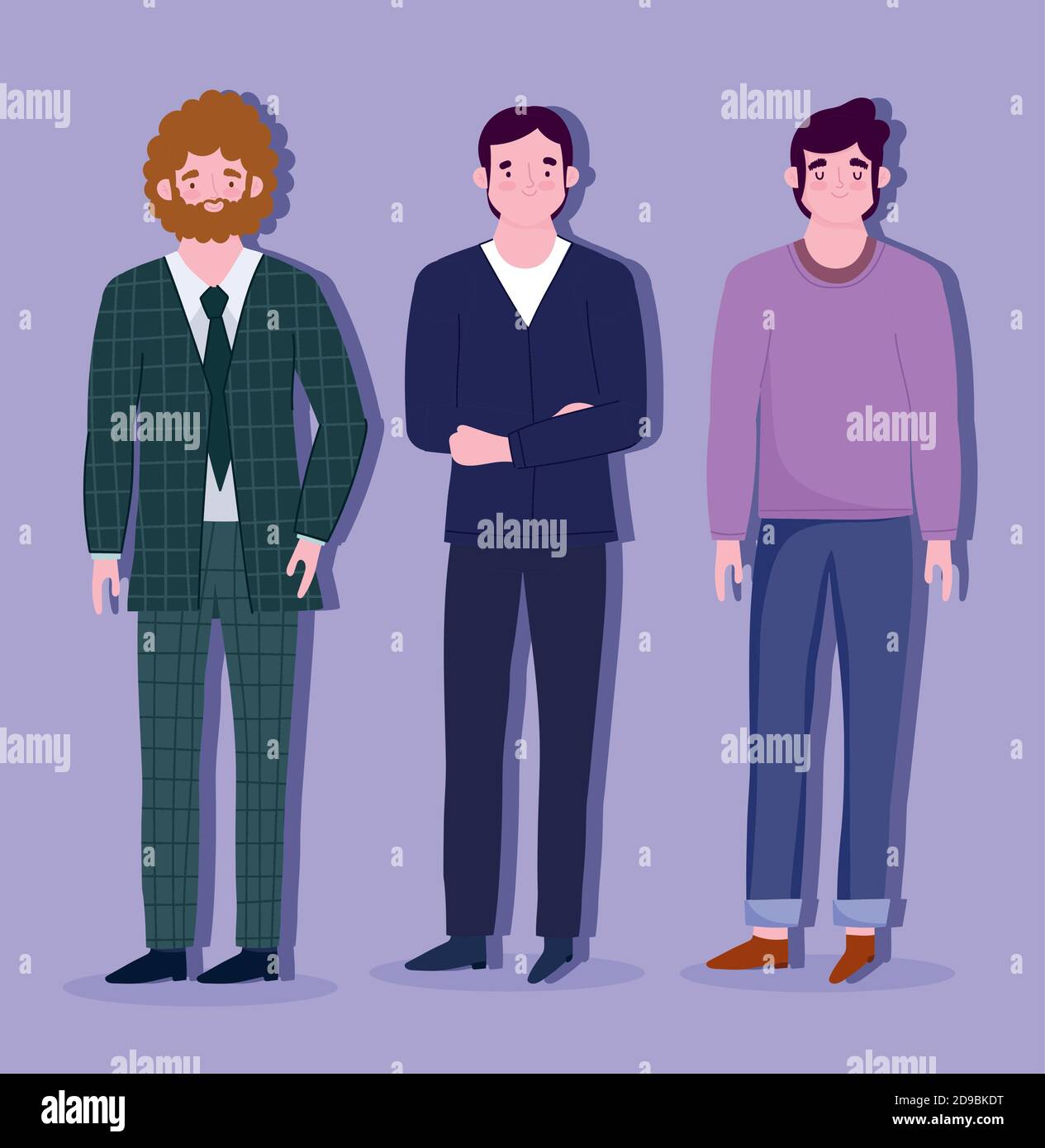business men employees standing cartoon character vector illustration ...