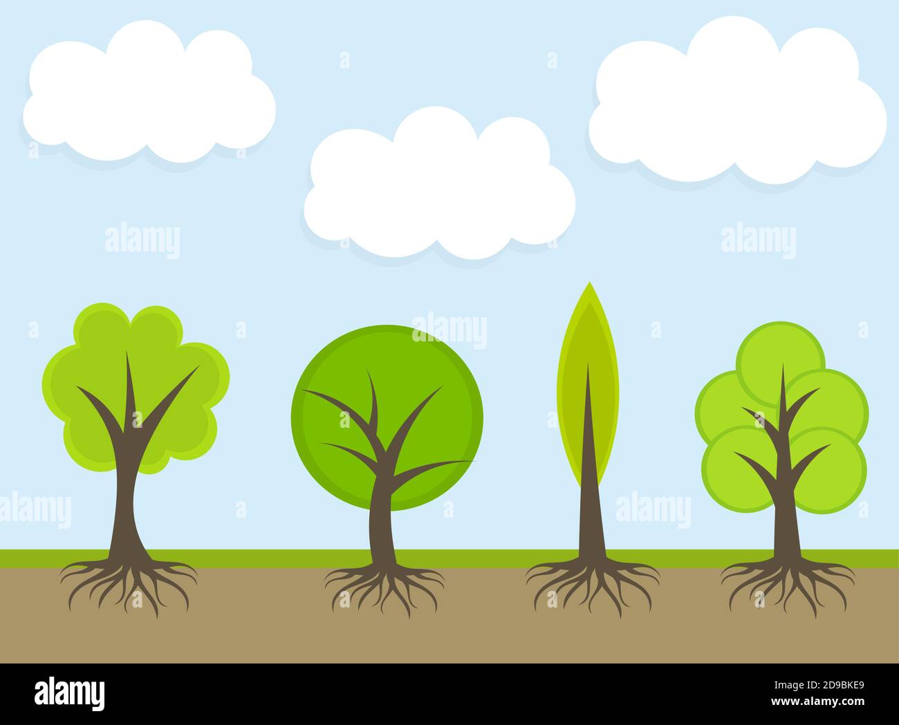 Spring trees. Vector illustration Stock Vector Image & Art - Alamy