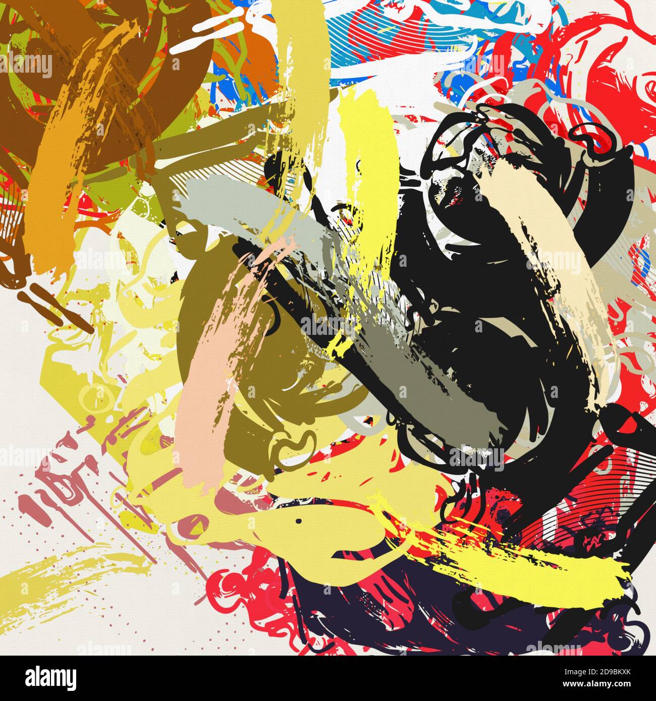 Texture of strokes of colored paint, blurred spots with brushes of ...