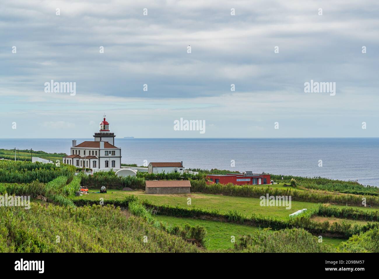 Beautiful view over Lighthouse Farol da Ponta da Ferraria in Sao Miguel ...